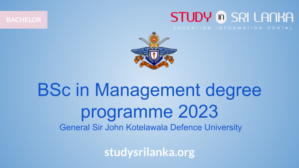 BSc in Management - KDU - 2023
