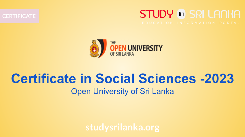 Certificate in Social Sciences - OUSL - 2023