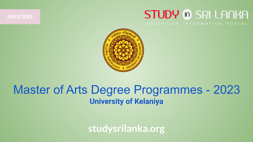 Master of Arts Degree Programmes - UoK - 2023