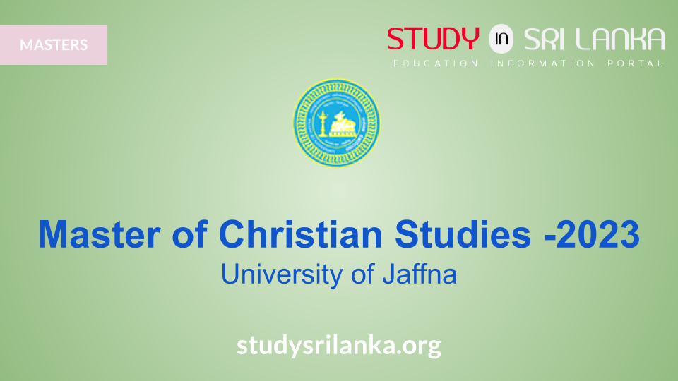 Master of Christian Studies - UOJ - 2023