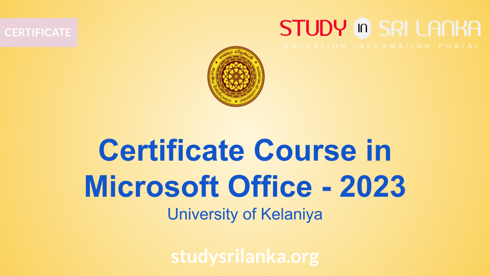 Certificate Course in Microsoft Office - UoK - 2023