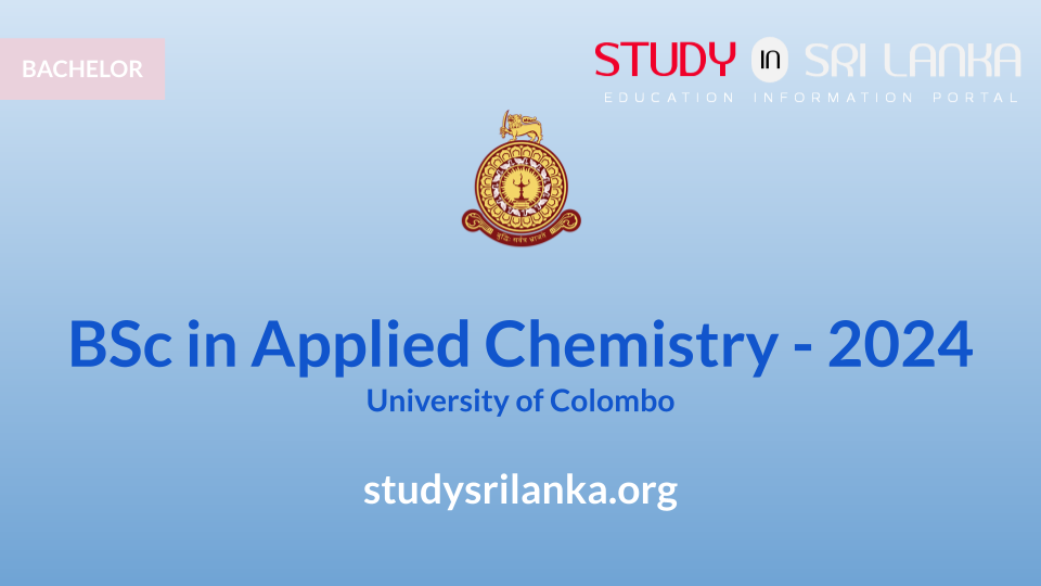 BSc in Applied Chemistry - UoC - 2024