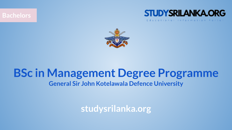 BSc in Management Degree Programme - KDU - 2023