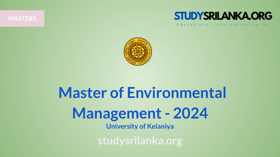 Master of Environmental Management - UoK - 2024