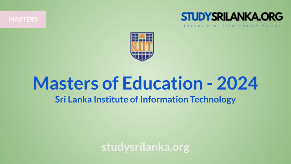 Masters of Education - SLIIT - 2024