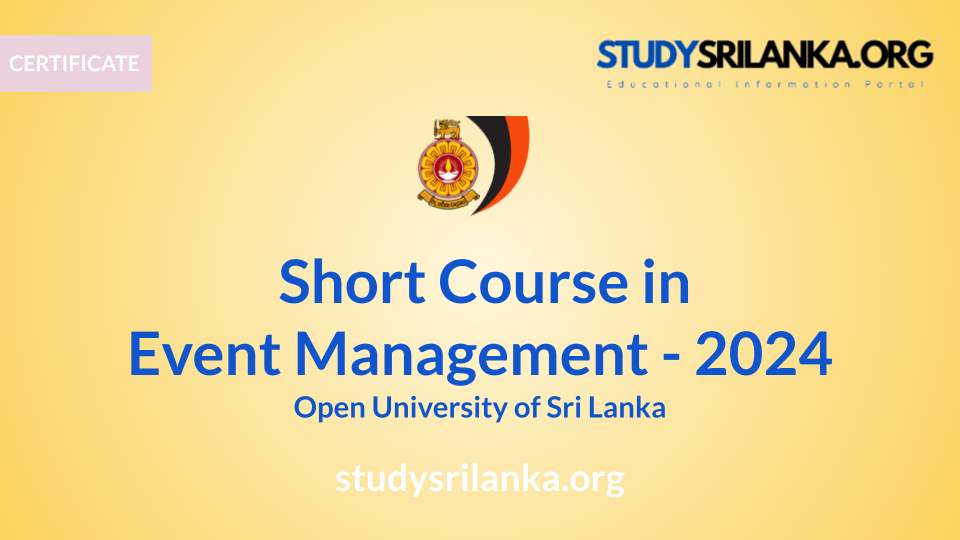 Short Course in Event Management - OUSL - 2024