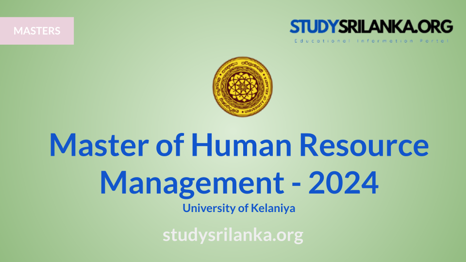Master of Human Resource Management - UoK - 2024