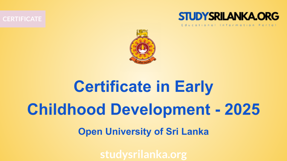 Early Childhood Development - OUSL - 2025