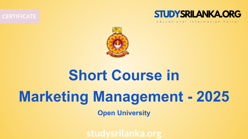 Short Course in Marketing Management - OUSL - 2025